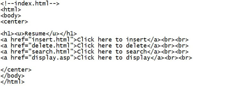 ASP:Code For Index Page,Lessons2All
